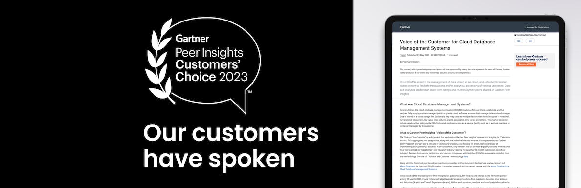 CockroachDB named a Customers' Choice in 2023 Gartner Peer Insights ...