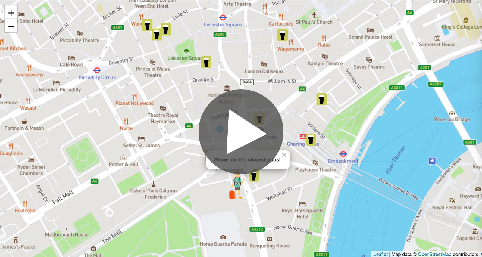 Highly available spatial data: Finding pubs in London