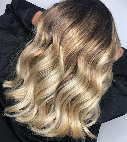Golden blonde hair with highlights store