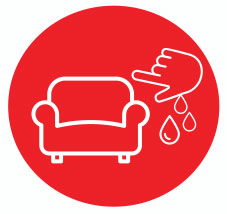 Do not touch or hold your sofa with wet or sweaty palms