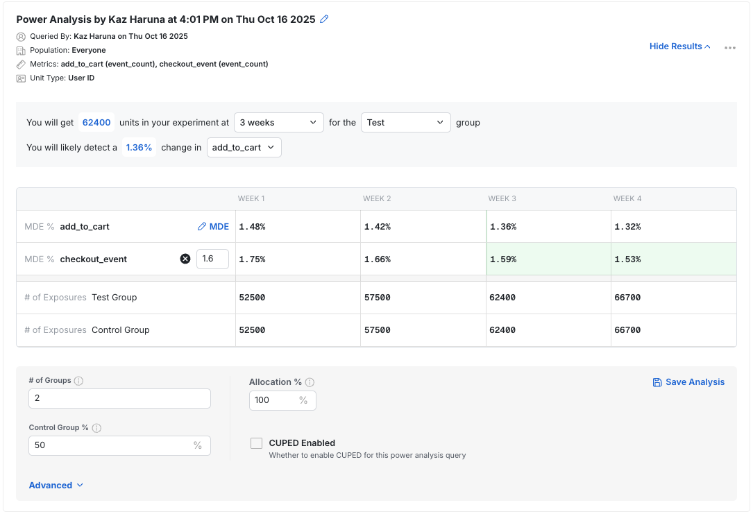 💪 Power Analysis Enhancements | Statsig Product Updates
