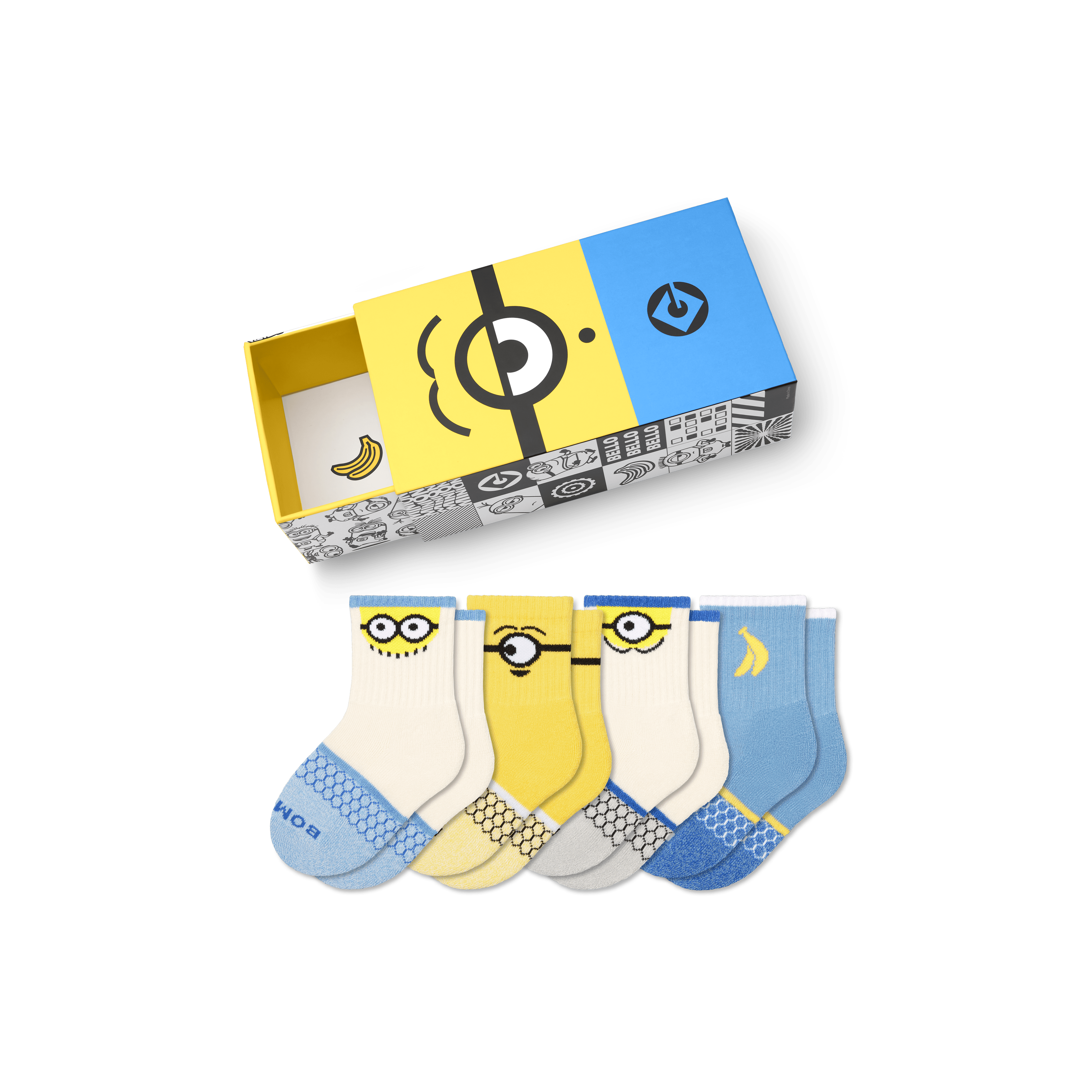 Junior Minions Calf Sock 4-Pack Gift Box - Bombas