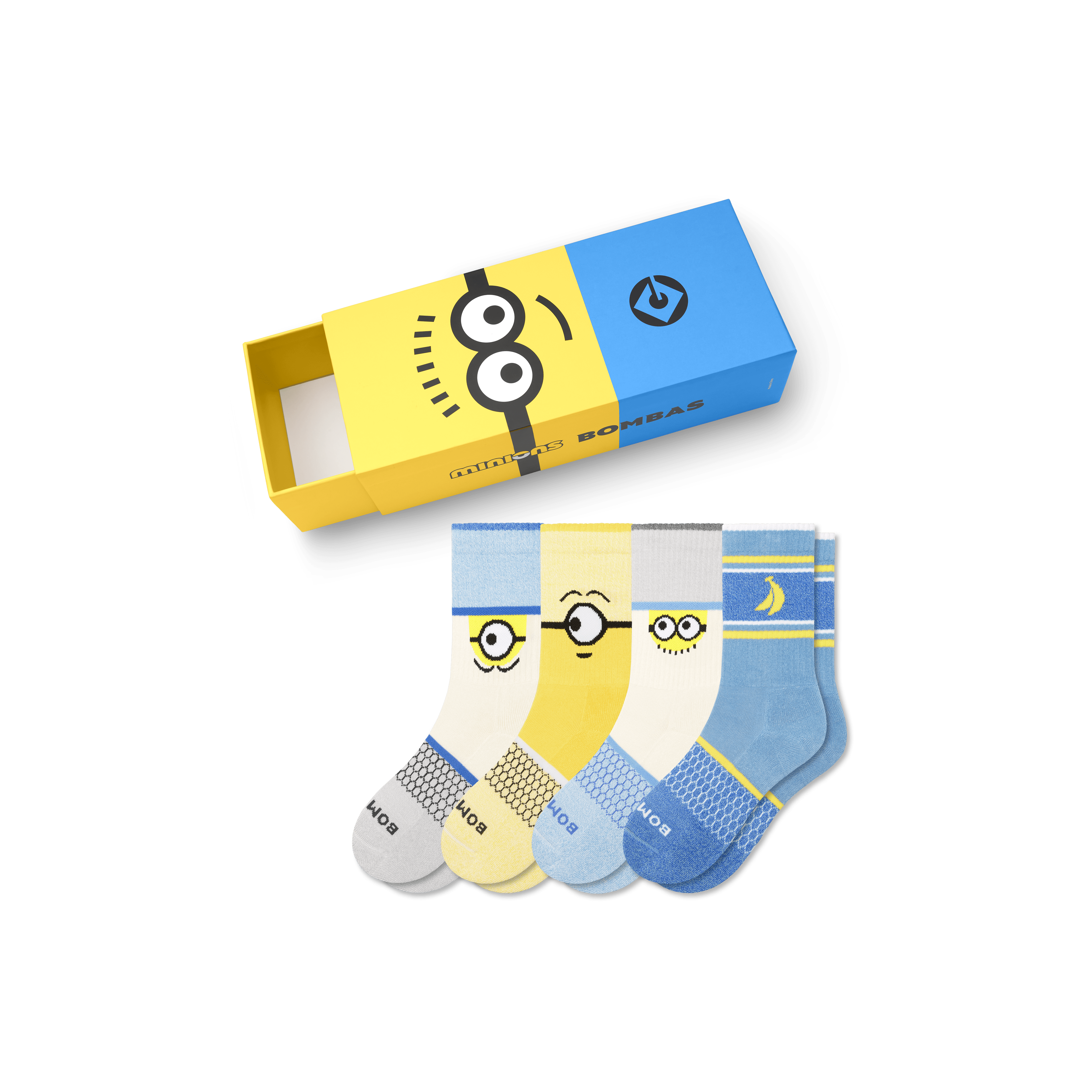 Youth Minions Calf Sock 4-Pack Gift Box - Bombas