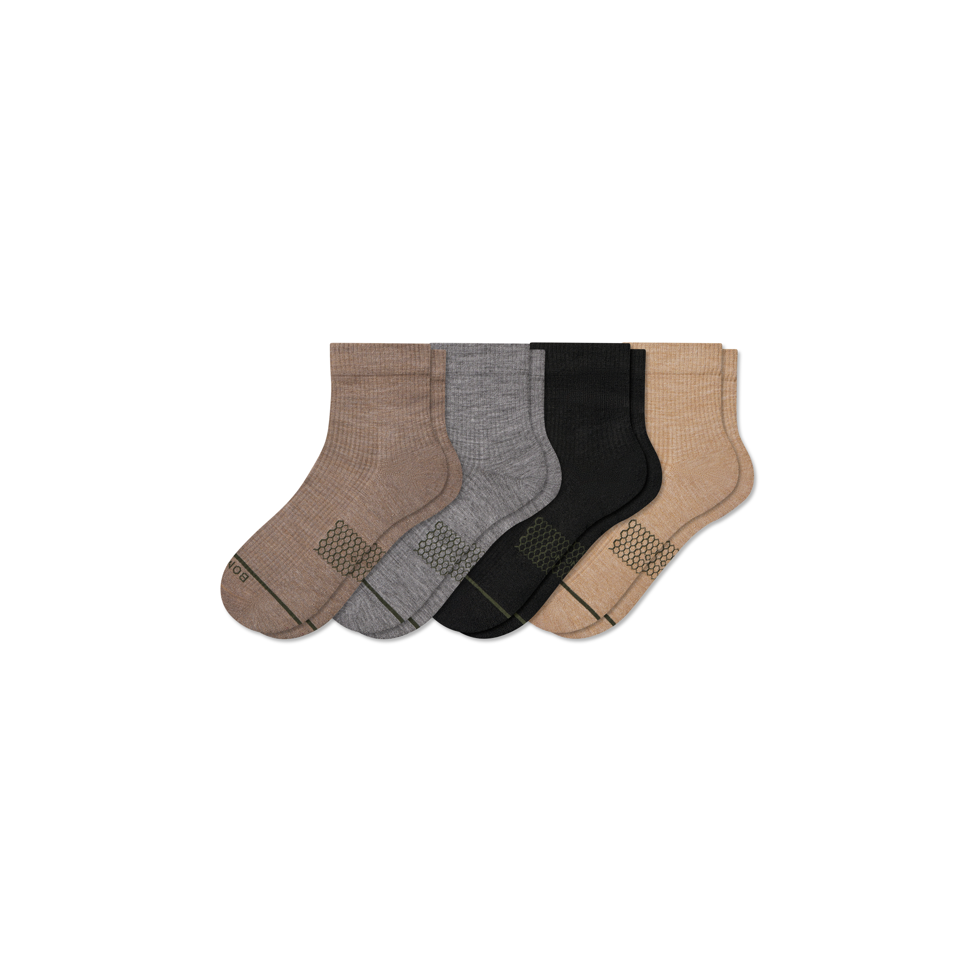 Women's Merino Wool Blend Modern Rib Quarter Sock 4-Pack - Bombas