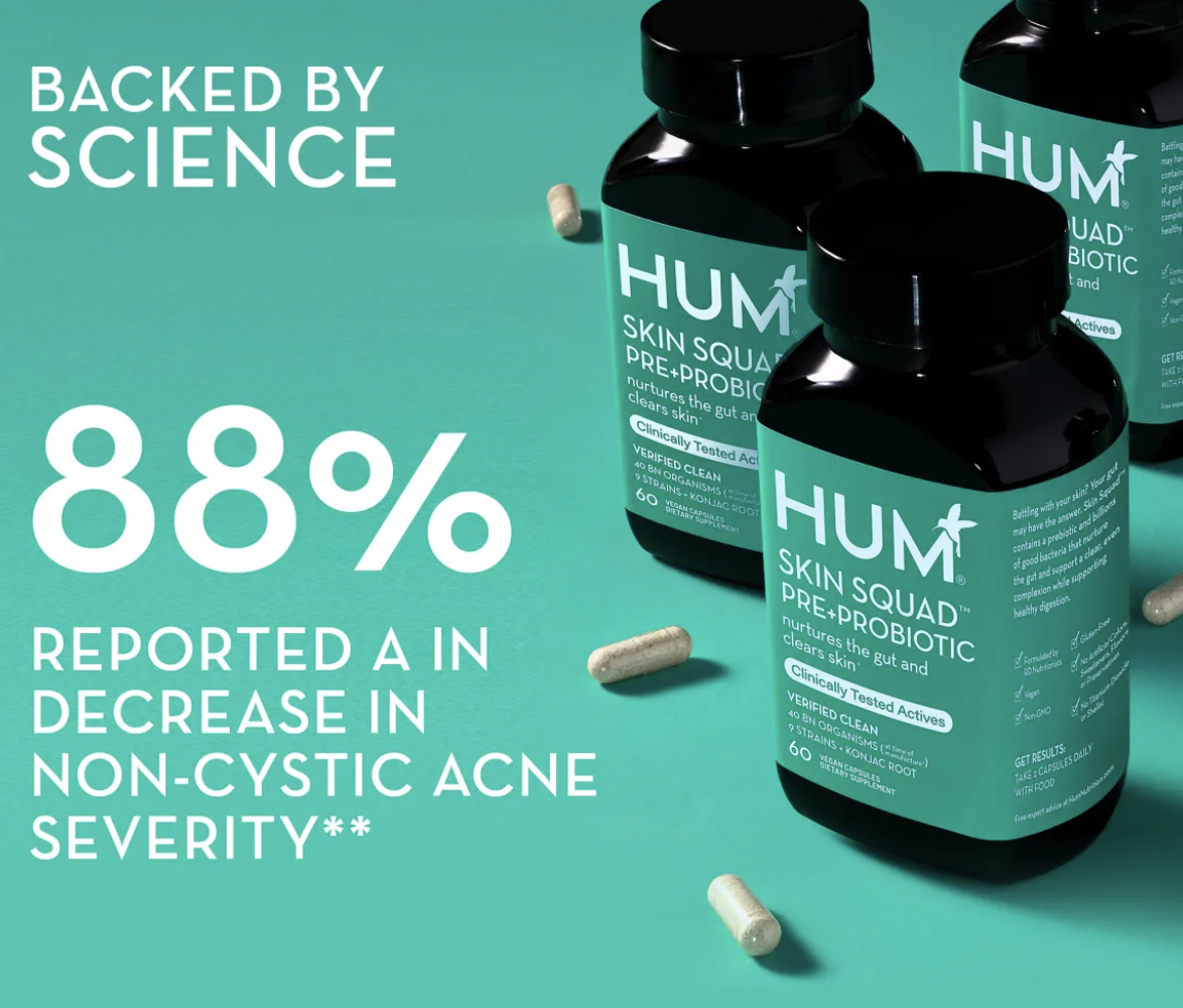Skin Squad | Pre + Probiotic for Non-Cystic Acne - HUM Nutrition