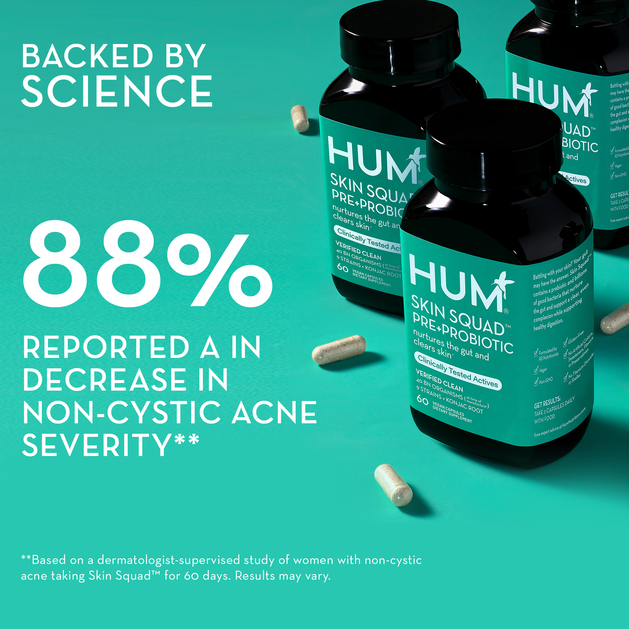 Skin Squad | Pre + Probiotic for Non-Cystic Acne - HUM Nutrition