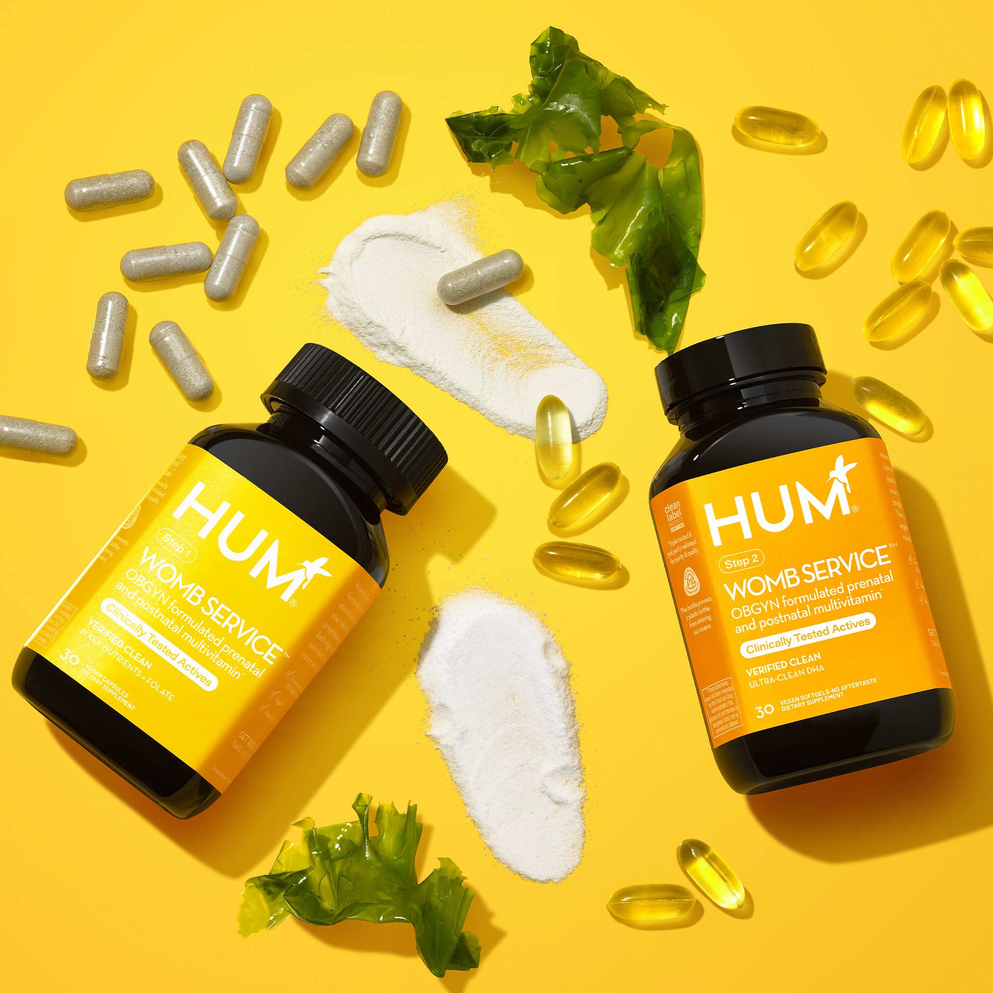 Womb Service | Vegan Prenatal Vitamins with DHA - HUM Nutrition