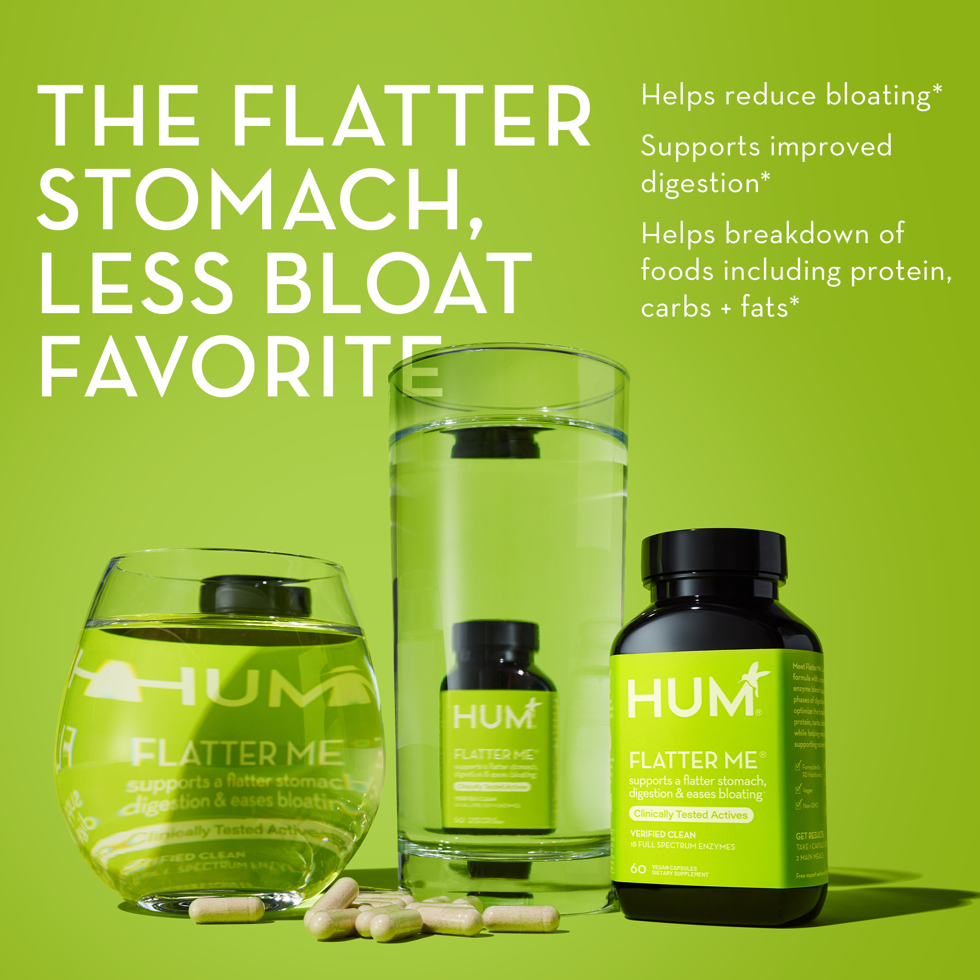 Flatter Me | Best Bloat Relief Supplement with Digestive Enzymes - HUM ...