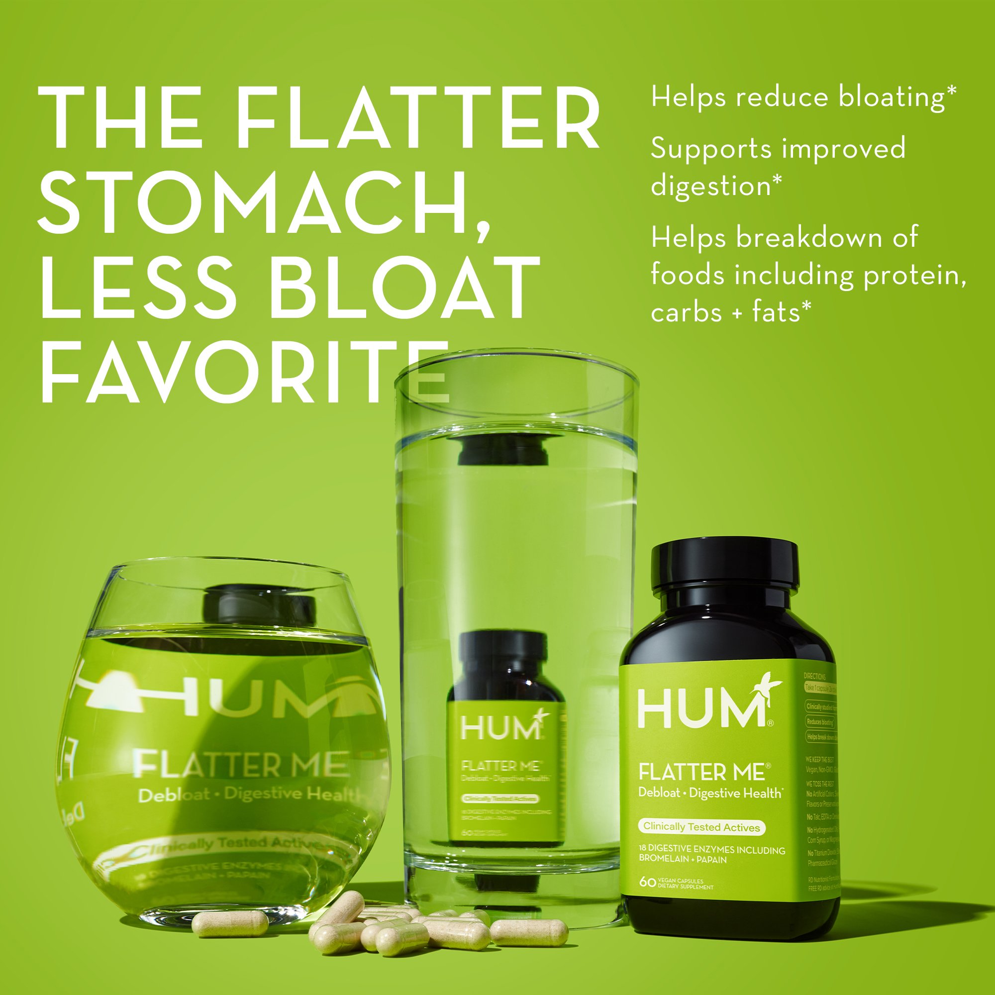Flatter Me | Best Bloat Relief Supplement with Digestive Enzymes - HUM ...