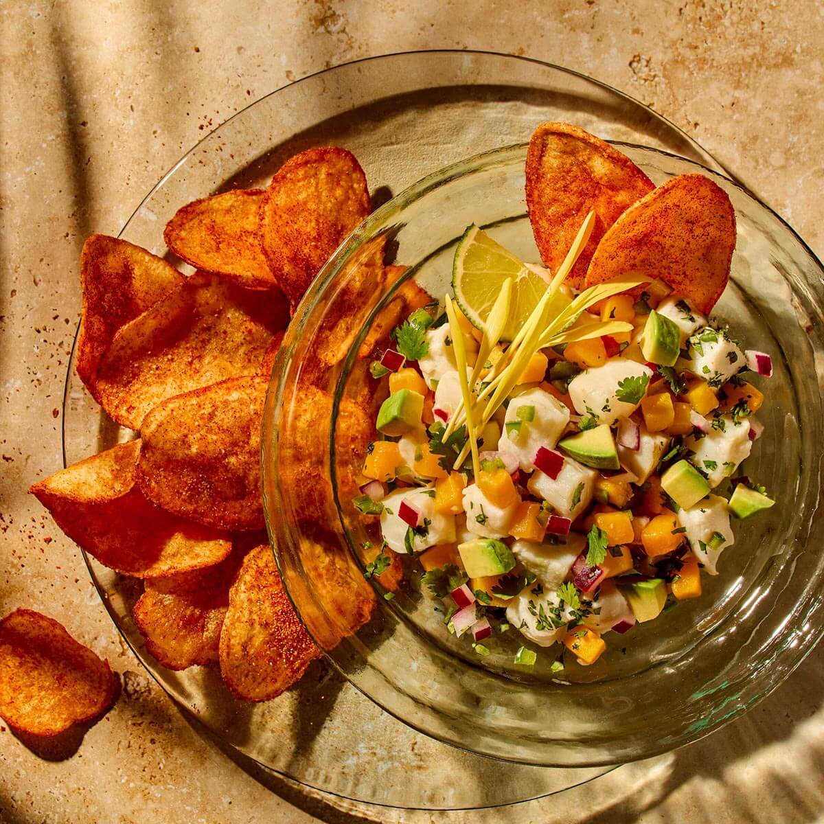 Rockfish Ceviche with Mango Habanero Chips | Simplot Food - USA