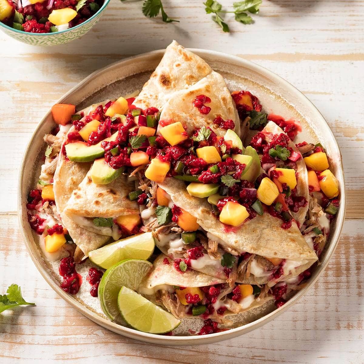 Raspberry Mango Pulled Pork Quesadilla | Simplot Foods