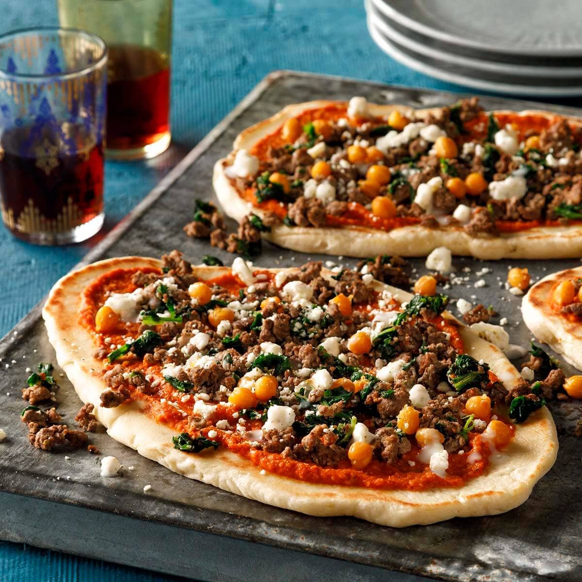 Kawarma and Spinach Manakeesh with Romesco Sauce | Simplot Food - USA