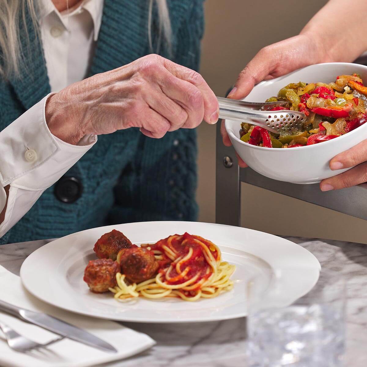 Food Station: Pasta and Meatballs for Senior Living | Simplot Food - USA