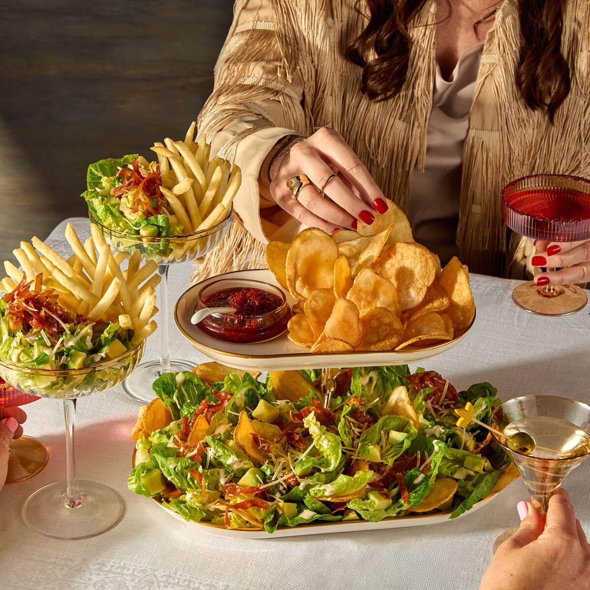 Fancy Chips - Caesar Salad Potato Chip Tower | Simplot Food - USA