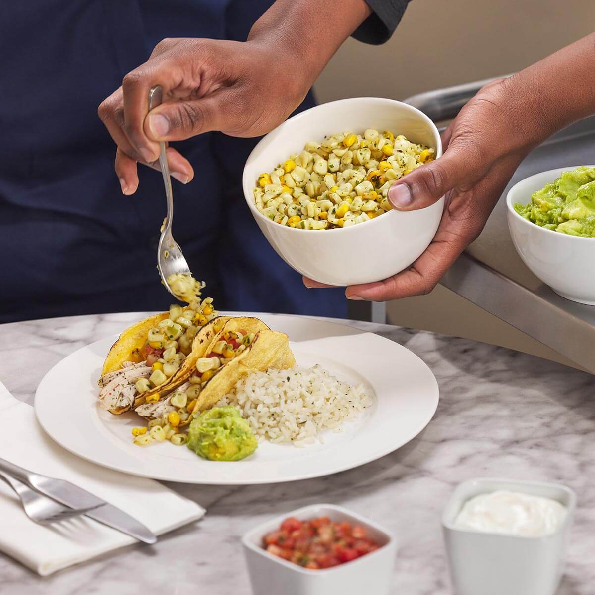 Food Station: Mexican Chicken Asada Tacos for Senior Living | Simplot Foods