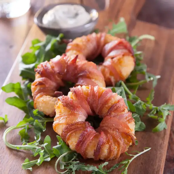 Crumbed Squid Rings Wrapped in Bacon | Simplot Food - Australia