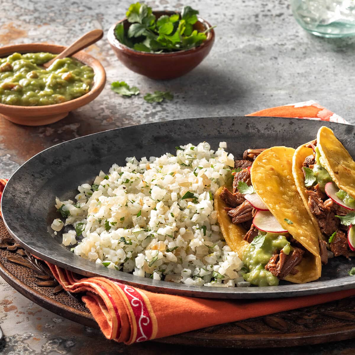 Birria Taco Plate with Cilantro-Lime Cauliflower Rice | Simplot Foods