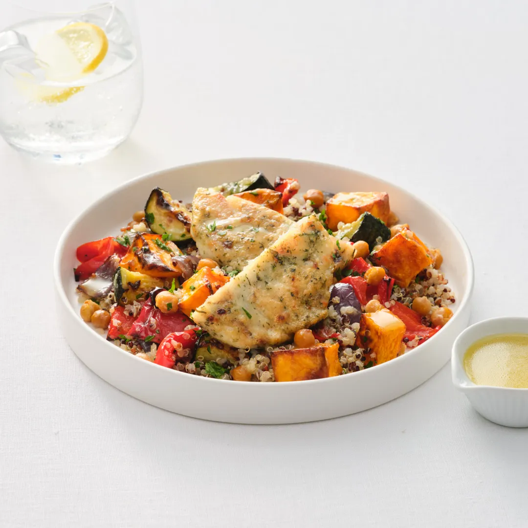 Barra Burgers with Roast Veggie Quinoa Recipe | Simplot Food - Australia