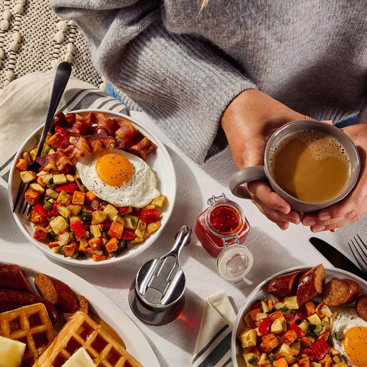 Classic Grand Slam with Belgian Waffle and Hash | Simplot Food - USA