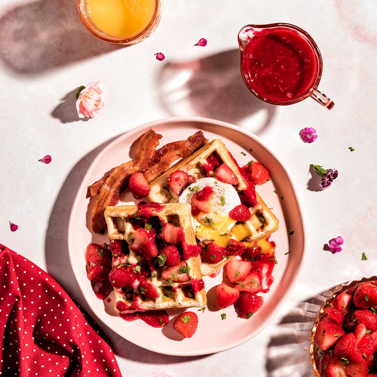 Rosy Strawberry Waffles | Simplot Foods