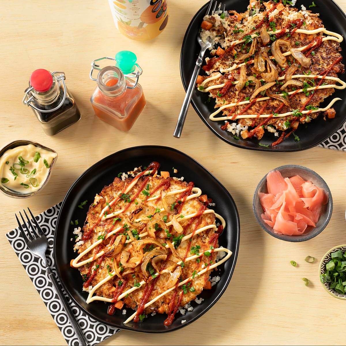 Riced Cauliflower Okonomiyaki Pancake | Simplot Foods