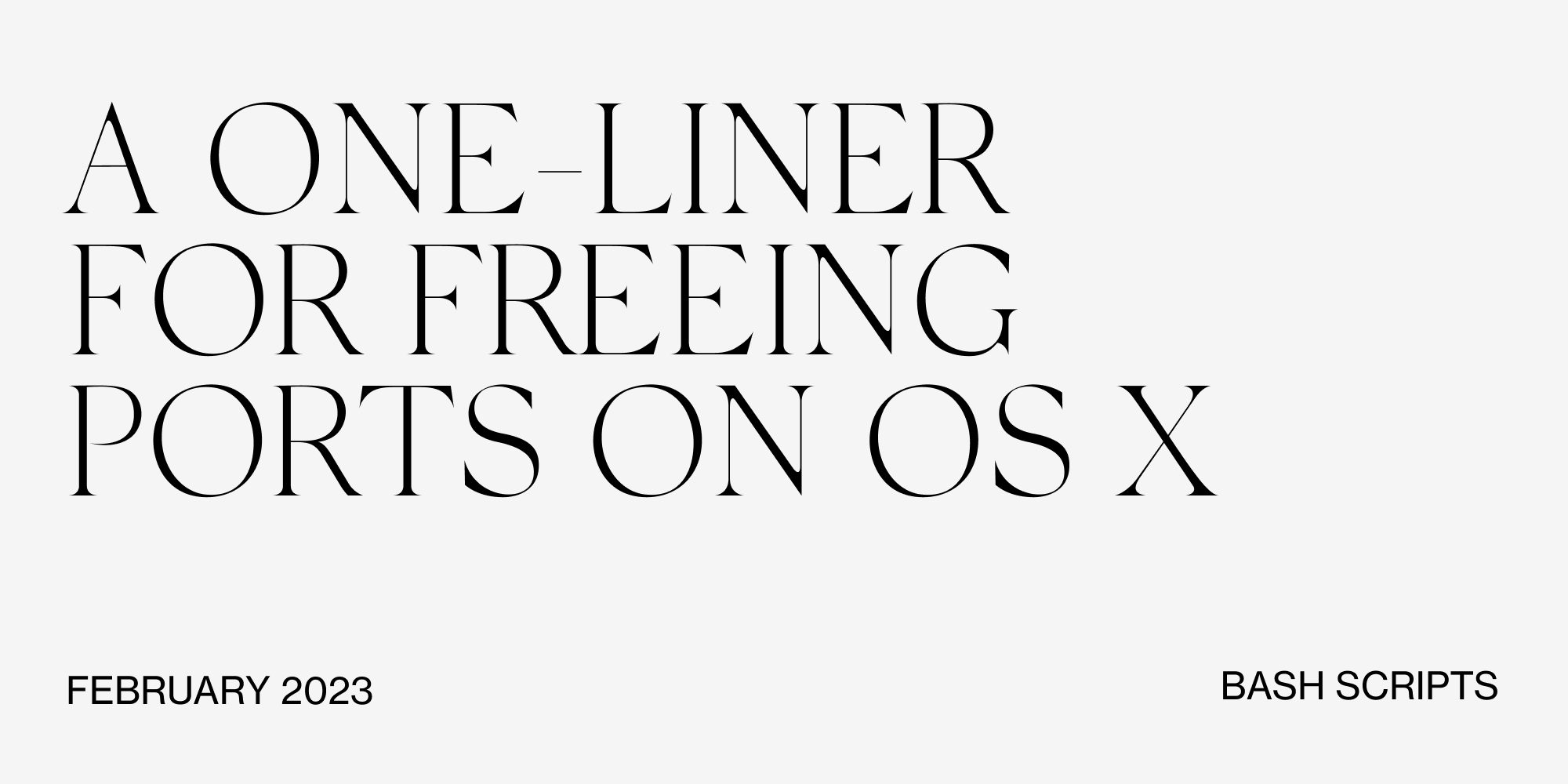 Henry From Online | A One-Liner For Freeing Ports on OS X