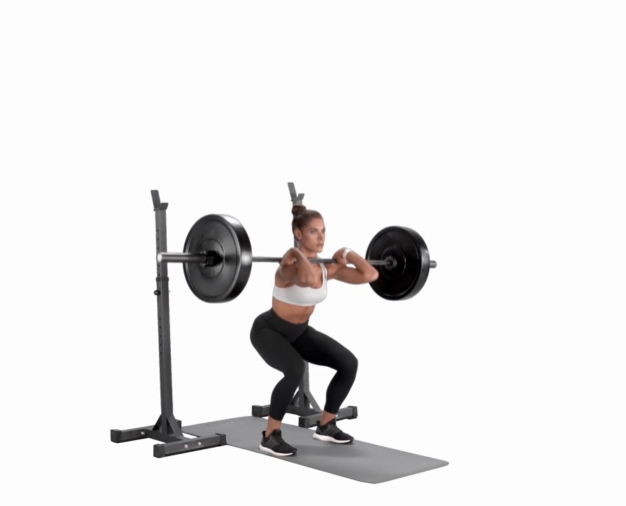 Barbell Front Squat Exercise Instructions & Video - Sweat