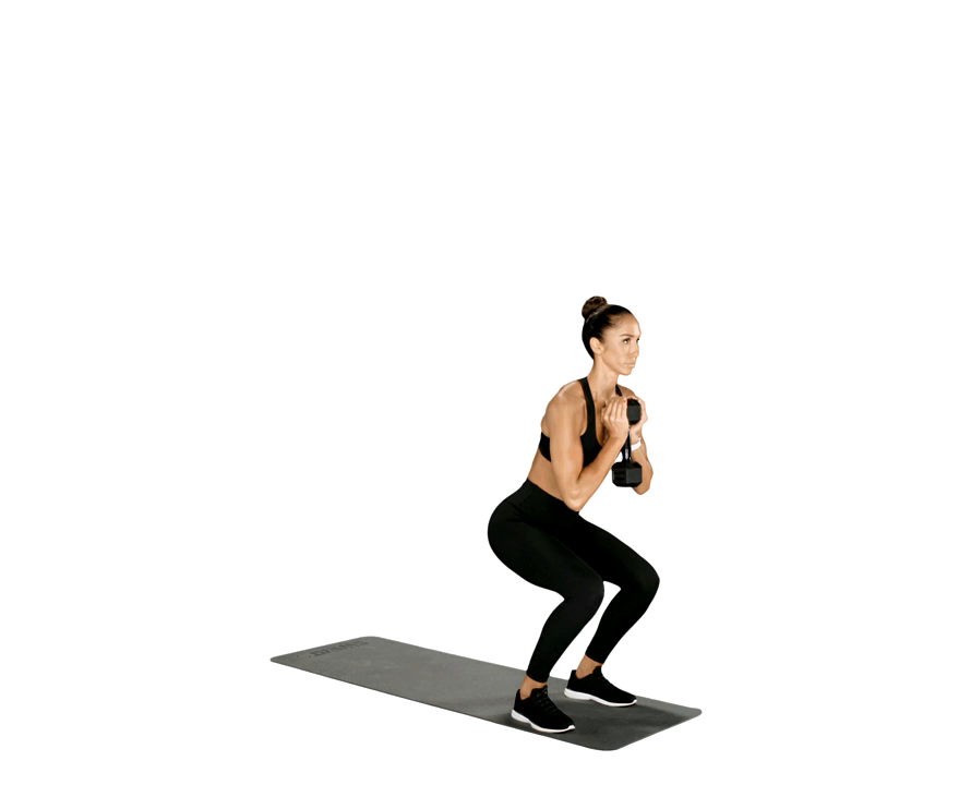 Goblet Squat Hold Reverse Lunge Sweat