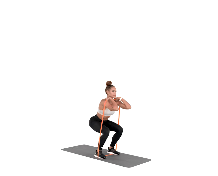 Resistance Band Front Squat - Sweat