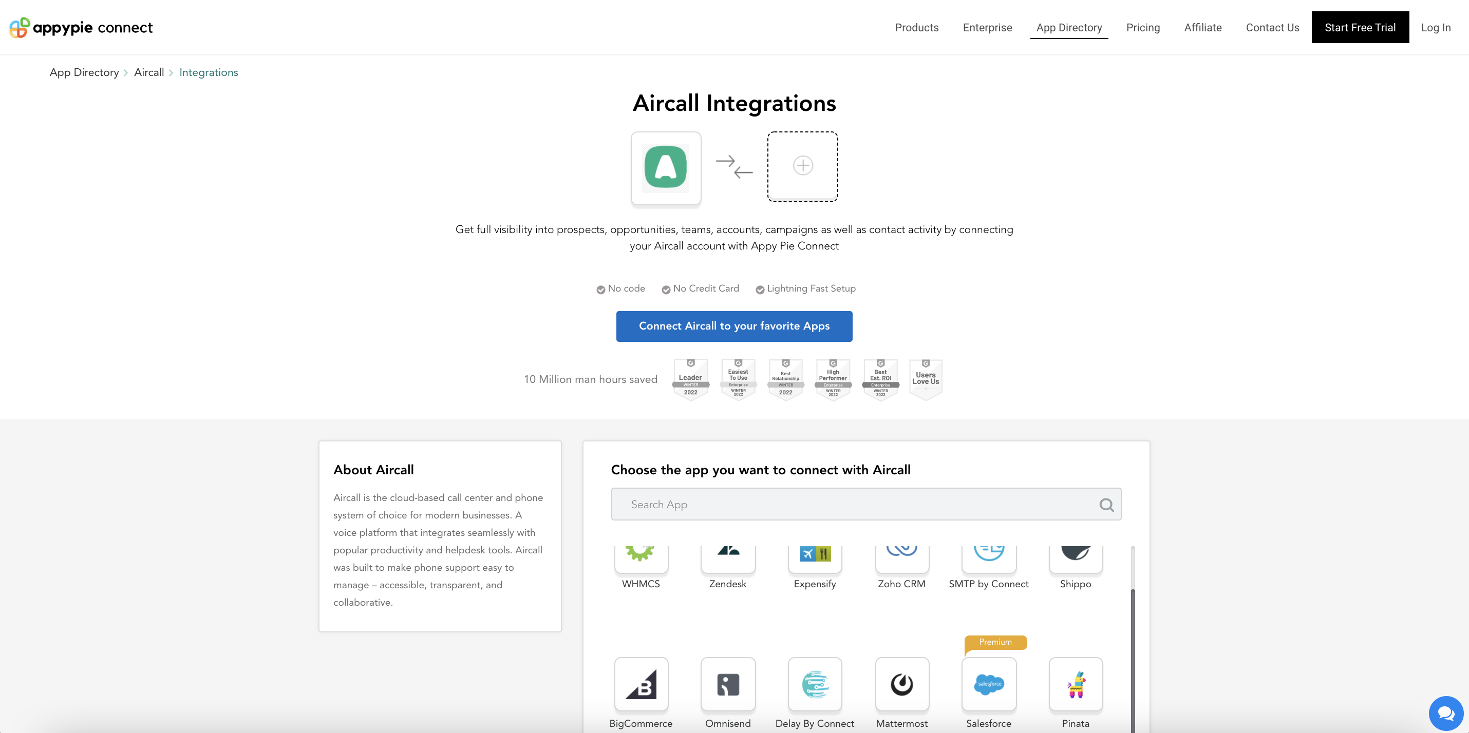 Appy Pie Connect | Aircall integration