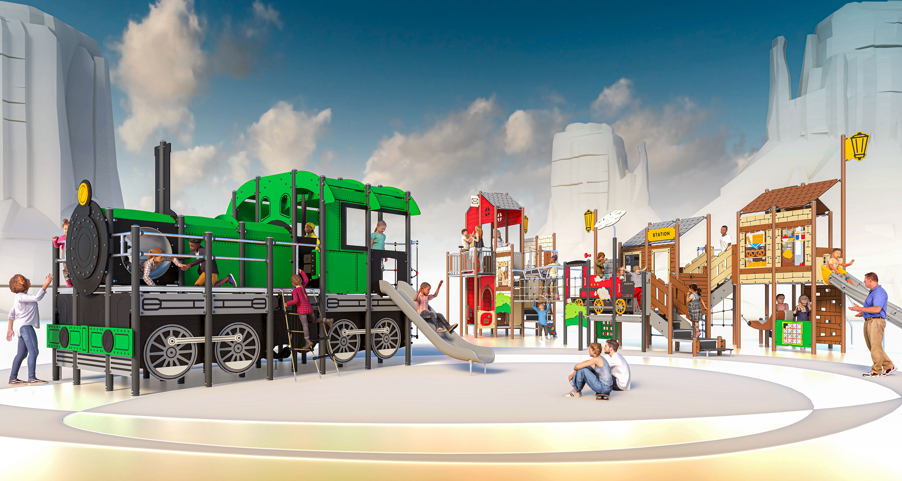 Inspirational Playground Concept | The Locomotive and Train Station ...