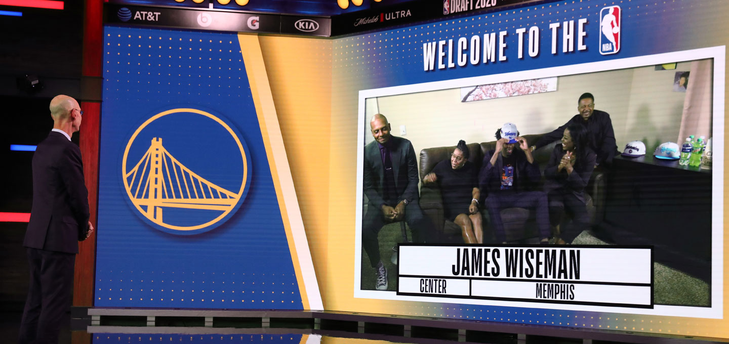 Dubs React to Selecting James Wiseman Second Overall | Chase Center