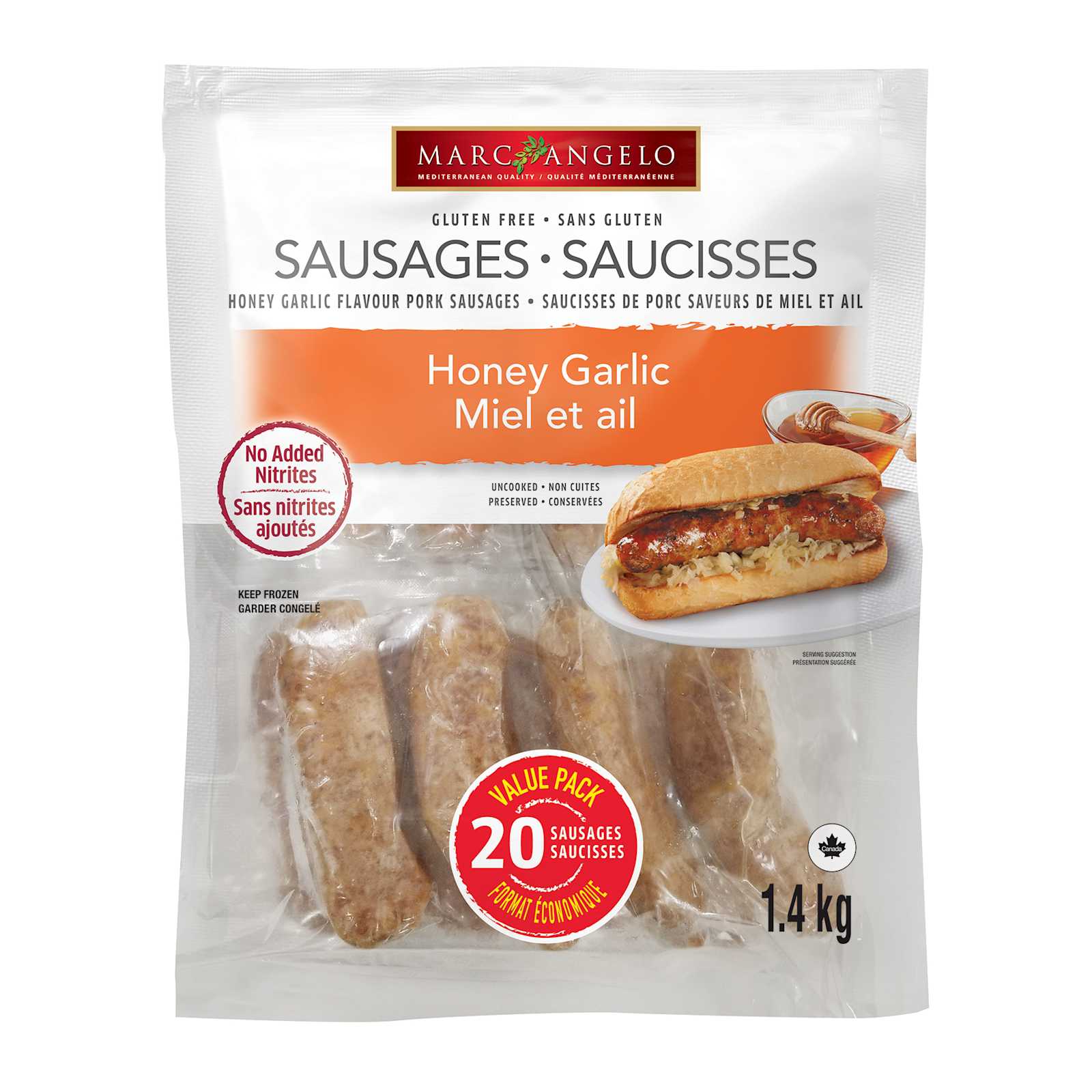 Honey Garlic Flavour Pork Sausages | Marcangelo Foods