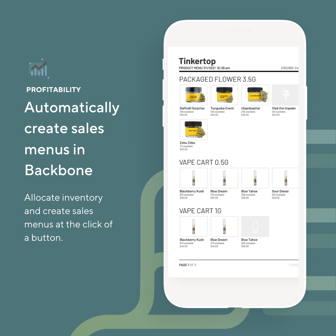 Build a Cannabis Sales Menu with updated inventory-Backbone