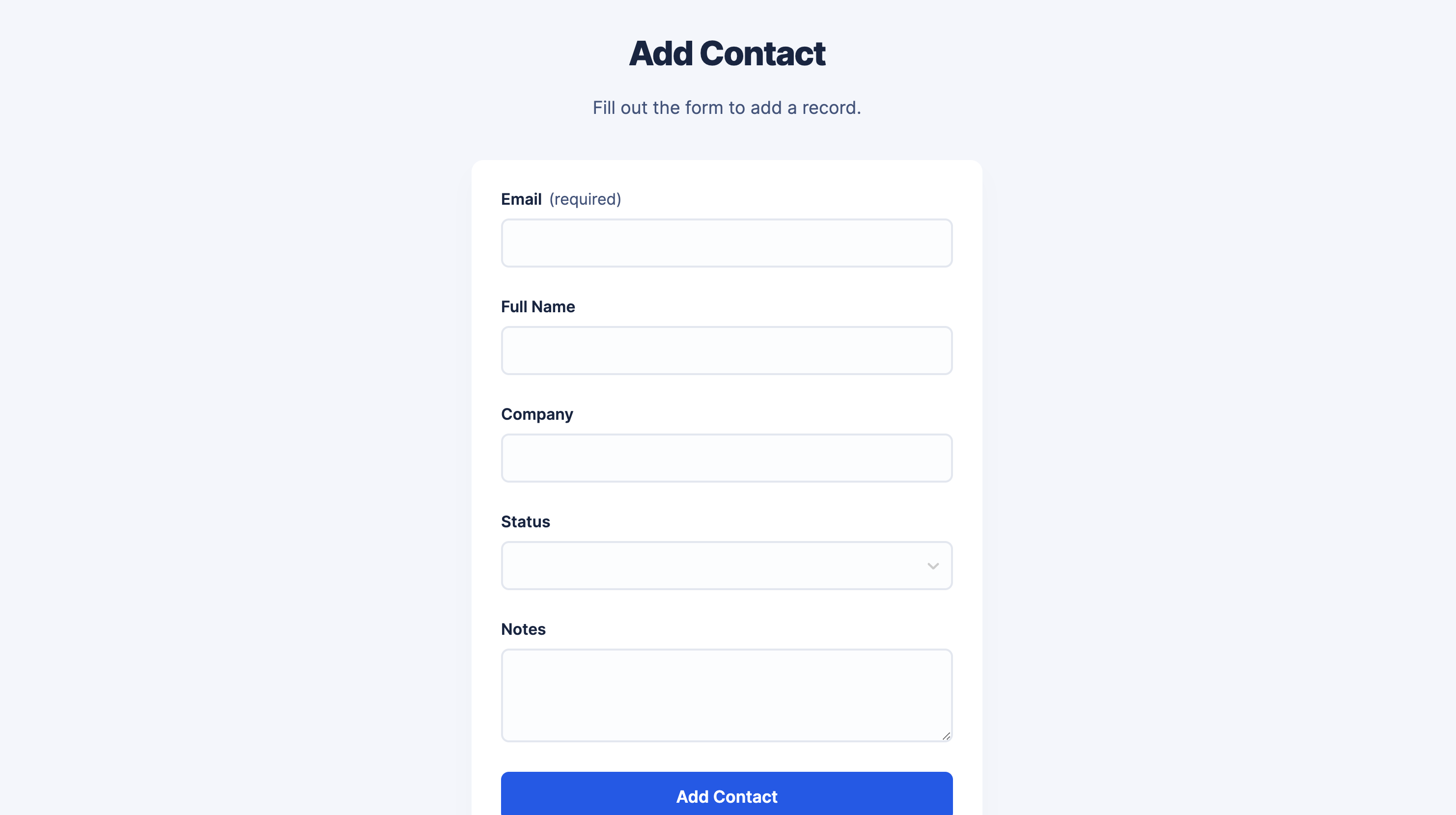 Simple CRM Template | Zapier Interfaces