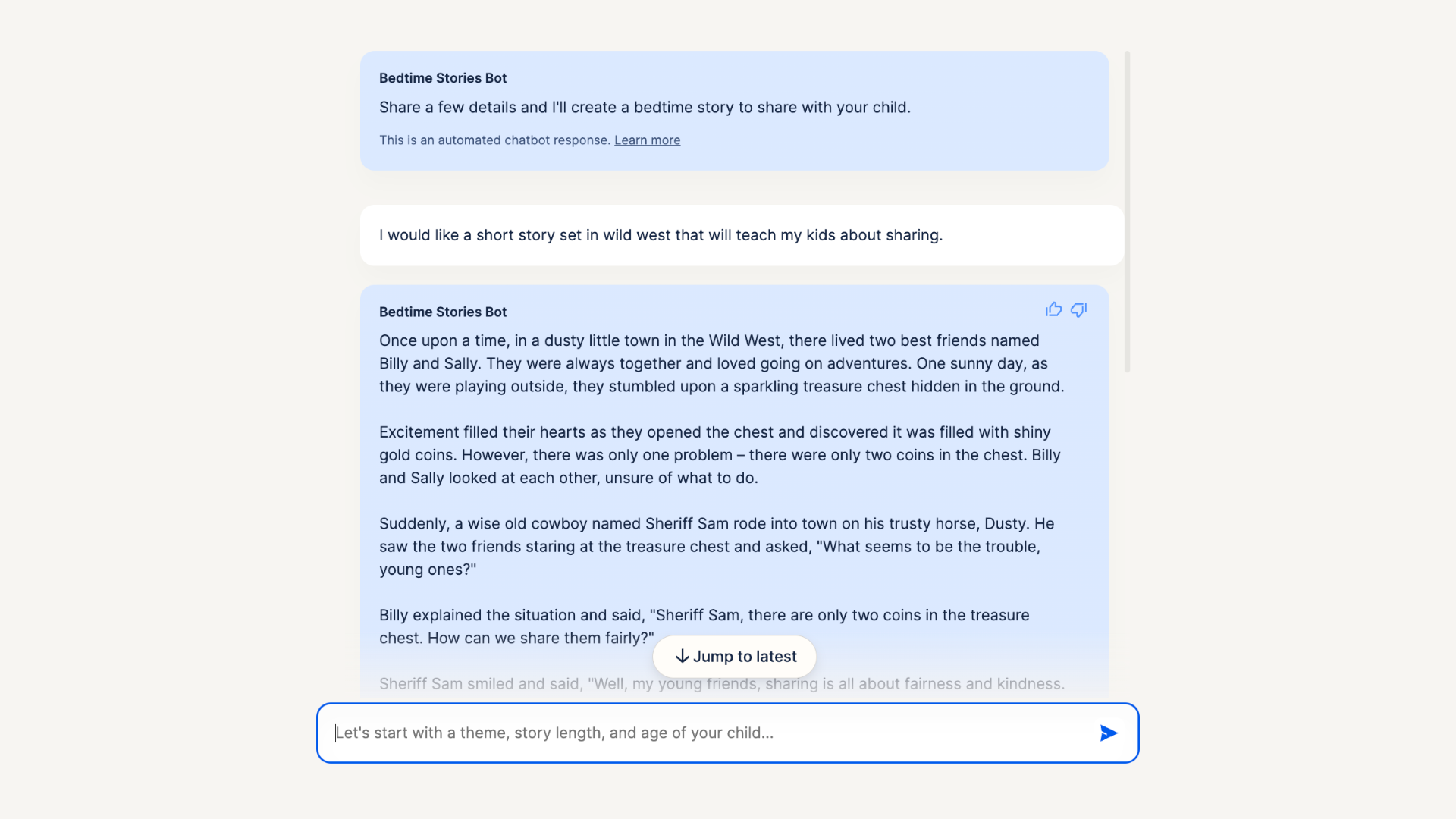 Bedtime Stories AI Chatbot Template | Zapier Interfaces