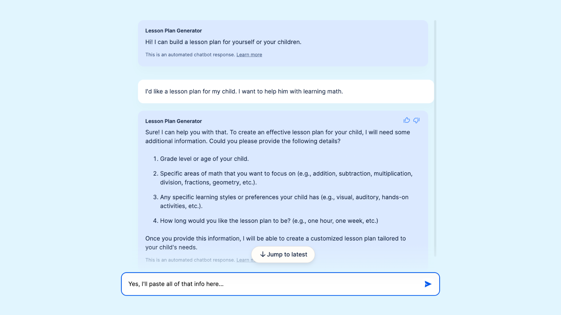 Lesson Plan Generator AI Chatbot Template | Zapier Interfaces