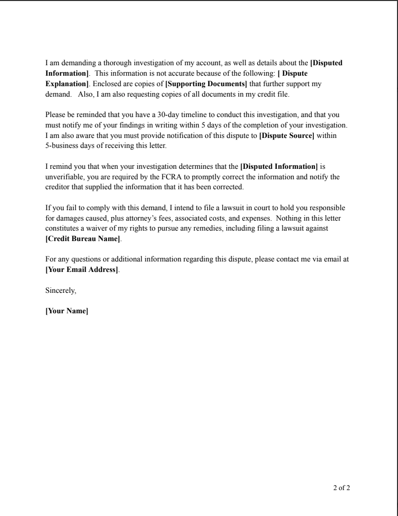 How to Write a Credit Report Dispute Letter (Free Template)