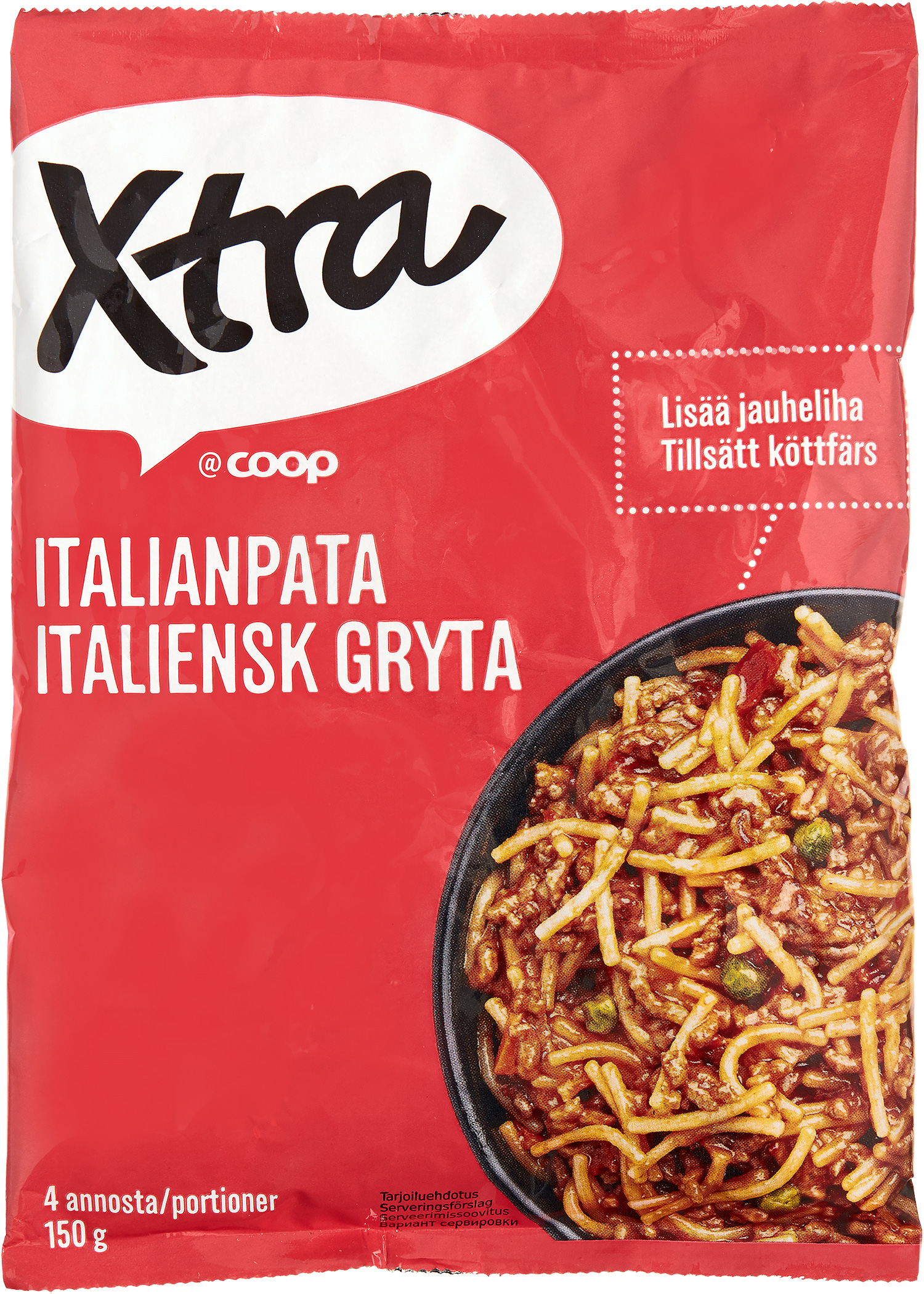 Takaisinveto: Xtra Italianpata 150 g (parasta ennen 01.06.2025 ja 02.06 ...