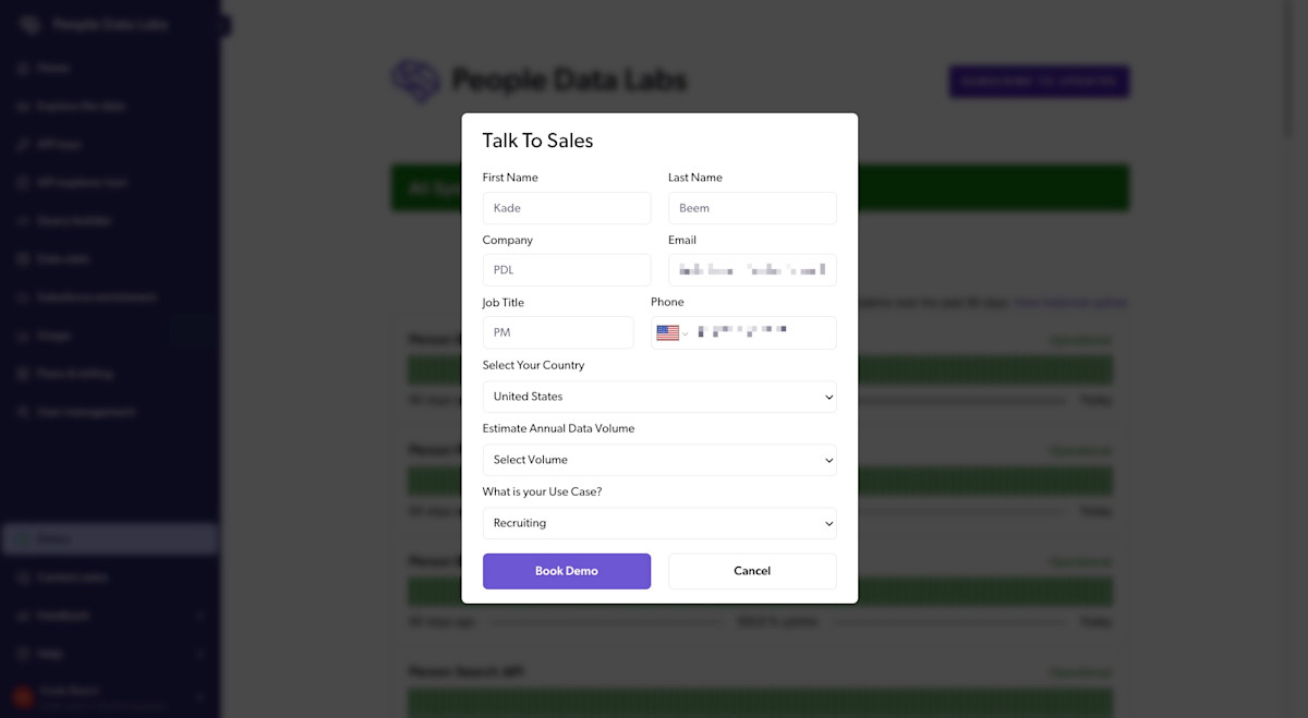 API Dashboard Quickstart | People Data Labs Blog