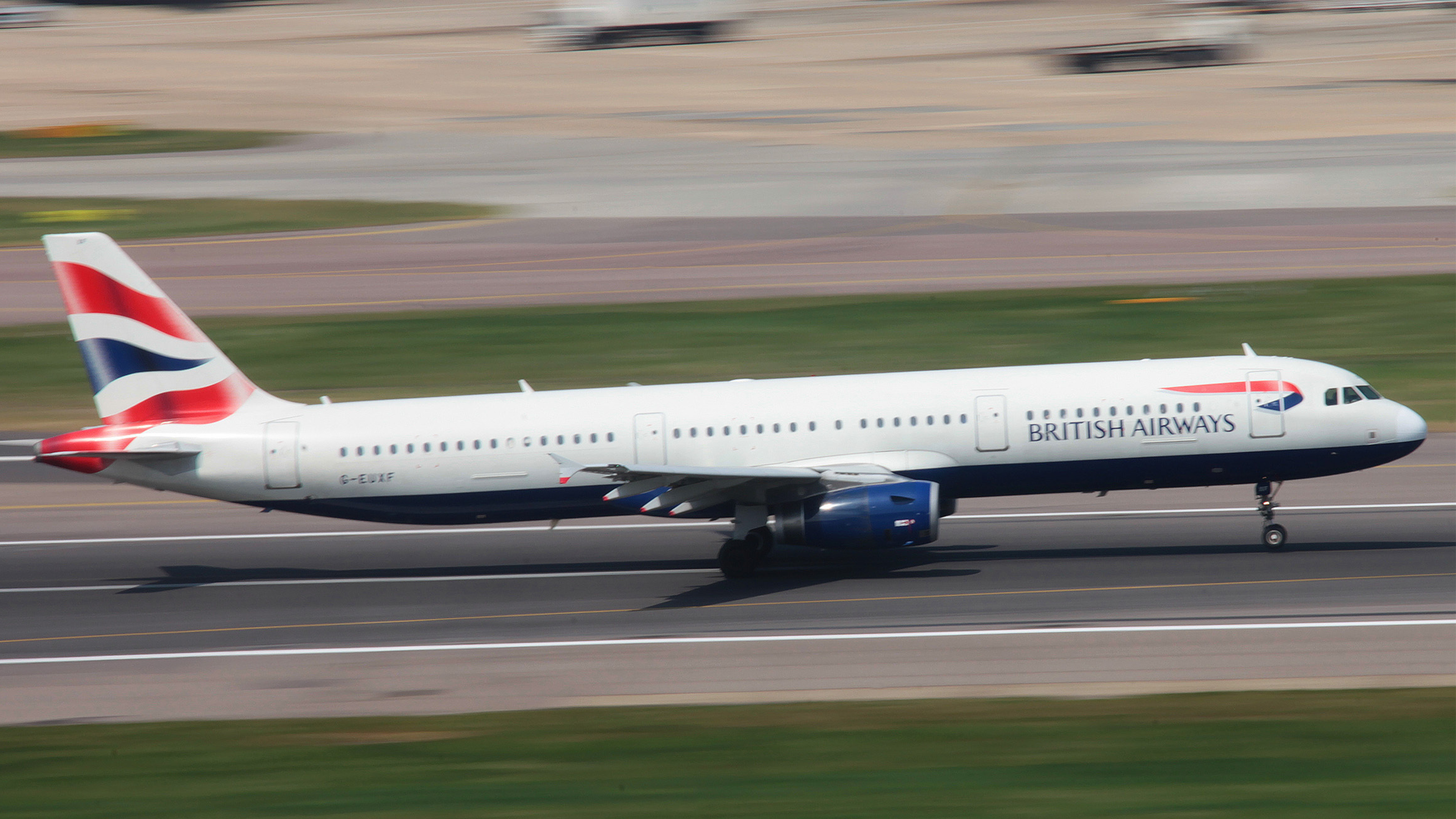 A British Airways plane taking off