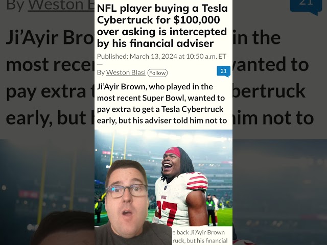NFL player balks at the $100k over MSRP on the Tesla Cybertruck ...