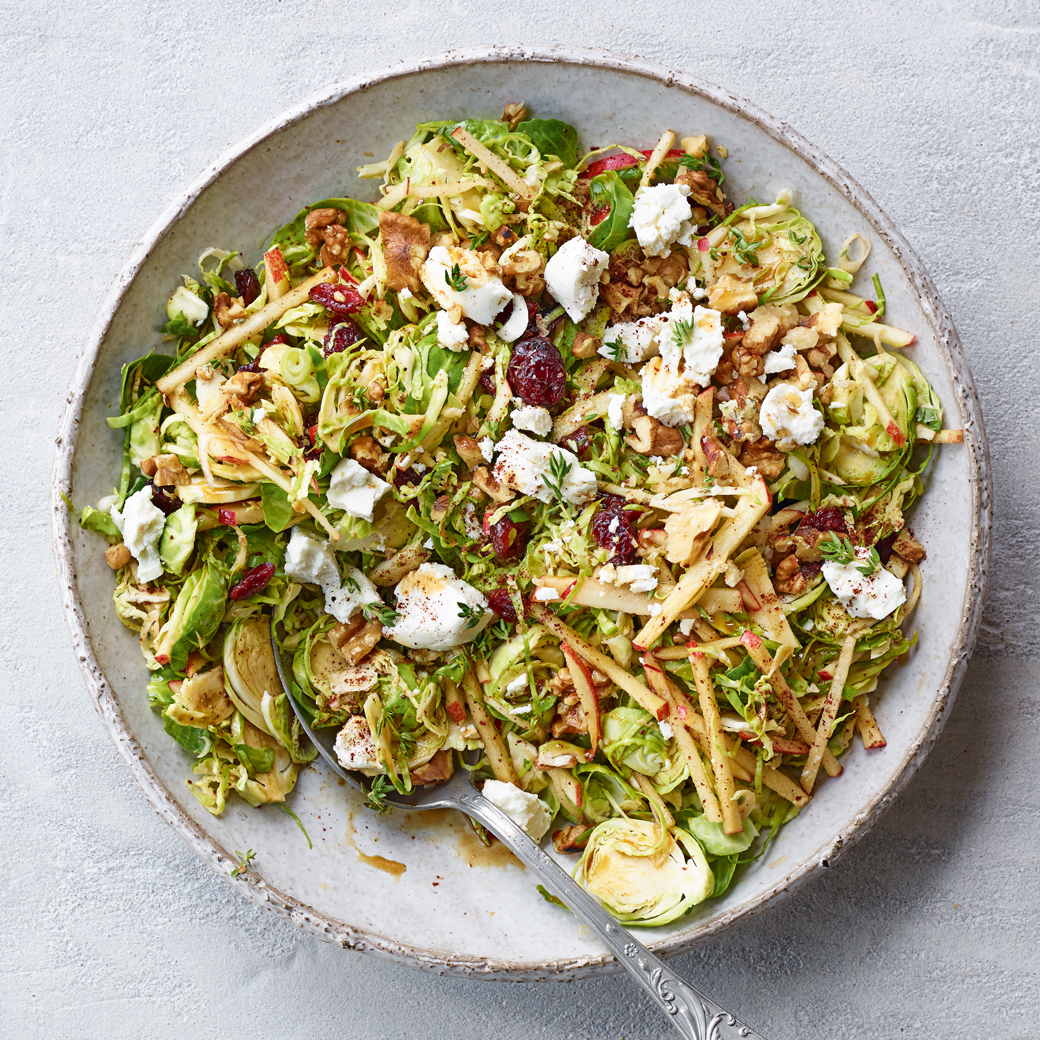 Shredded Sprout Salad with Sumac and Cranberries Recipe | Ocado