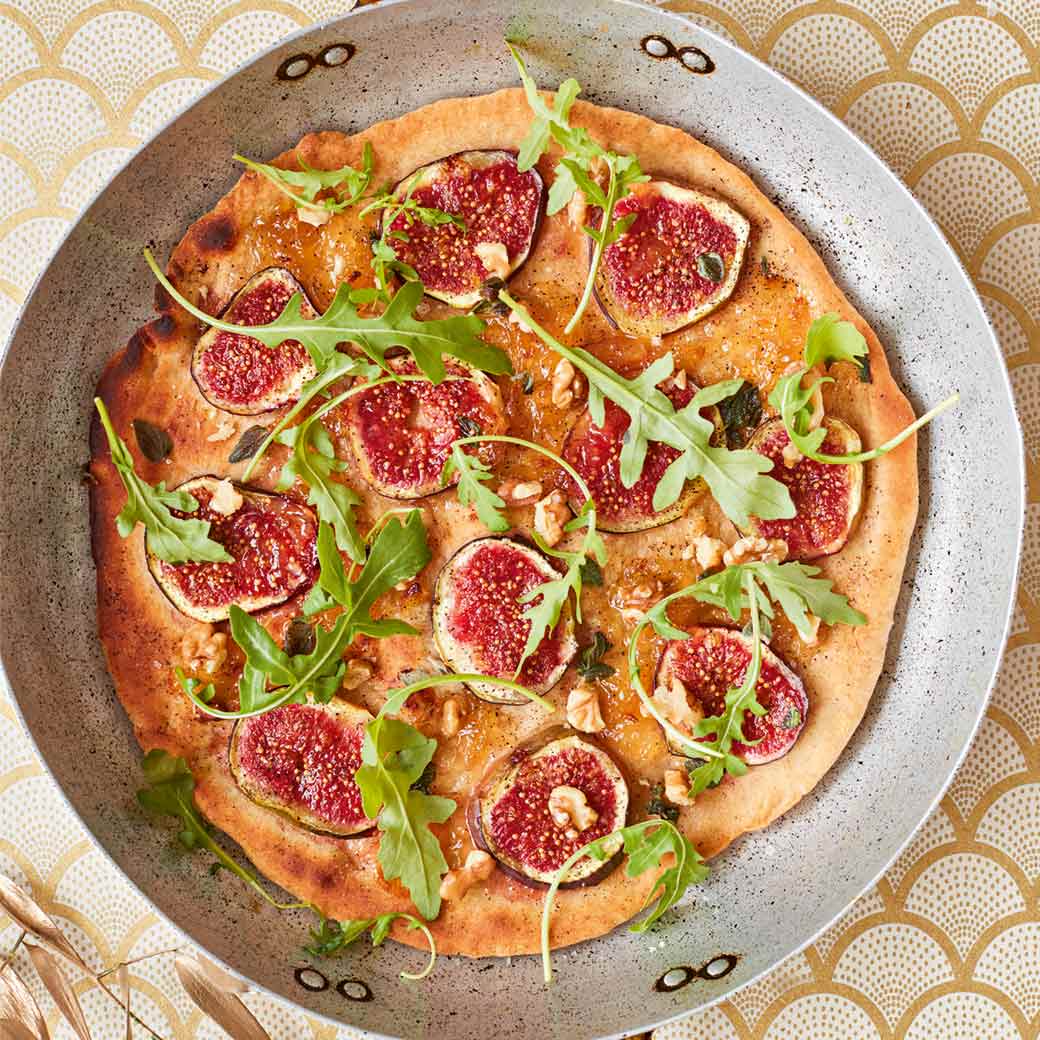 Frying Pan Pizza with Figs and Garlic Jam Recipe | Ocado