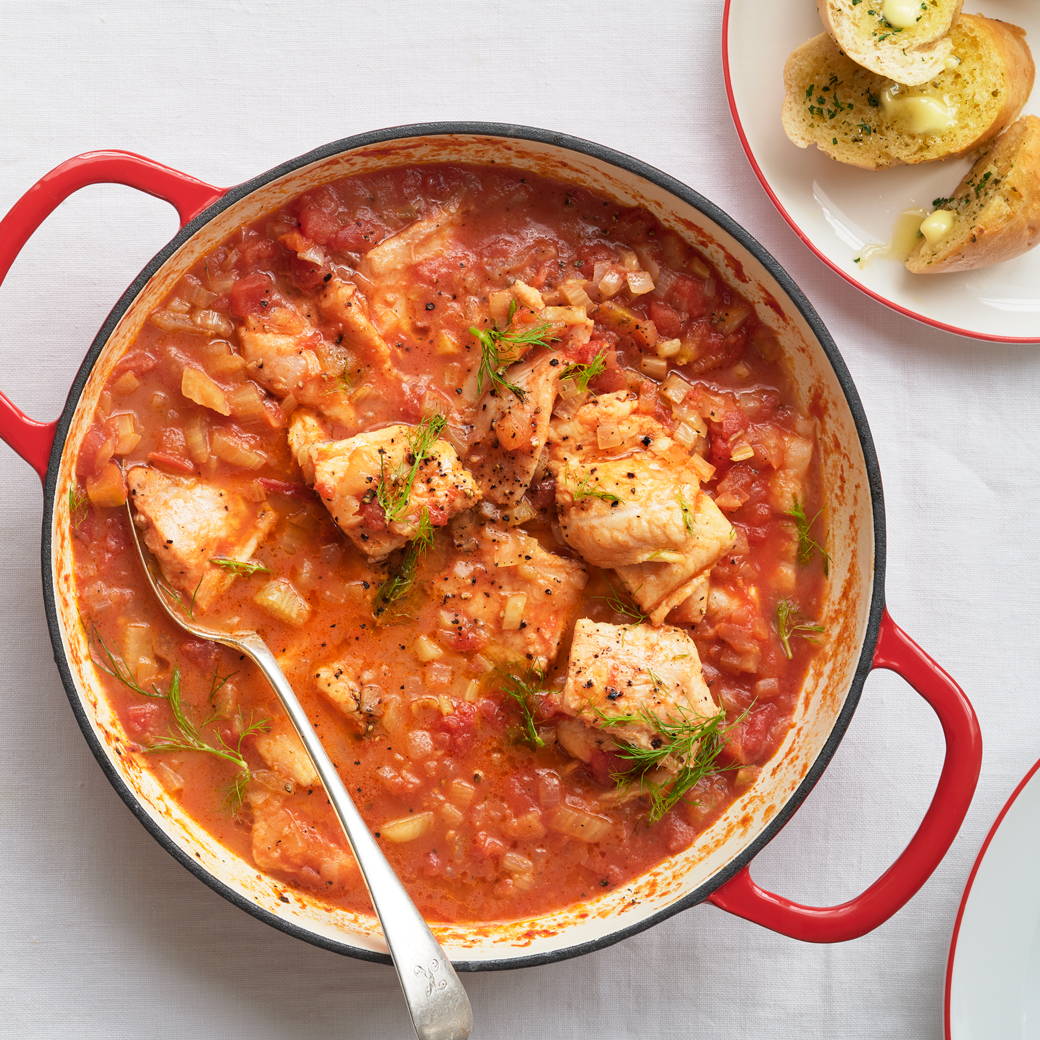 Simple Fish Stew with Garlic Bread Recipe | Ocado
