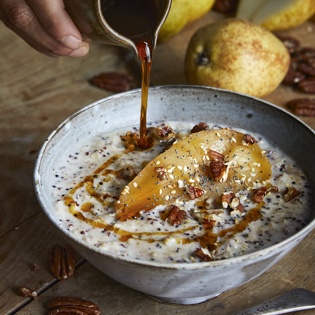 Maple, Pear and Pecan Porridge Recipe | Ocado