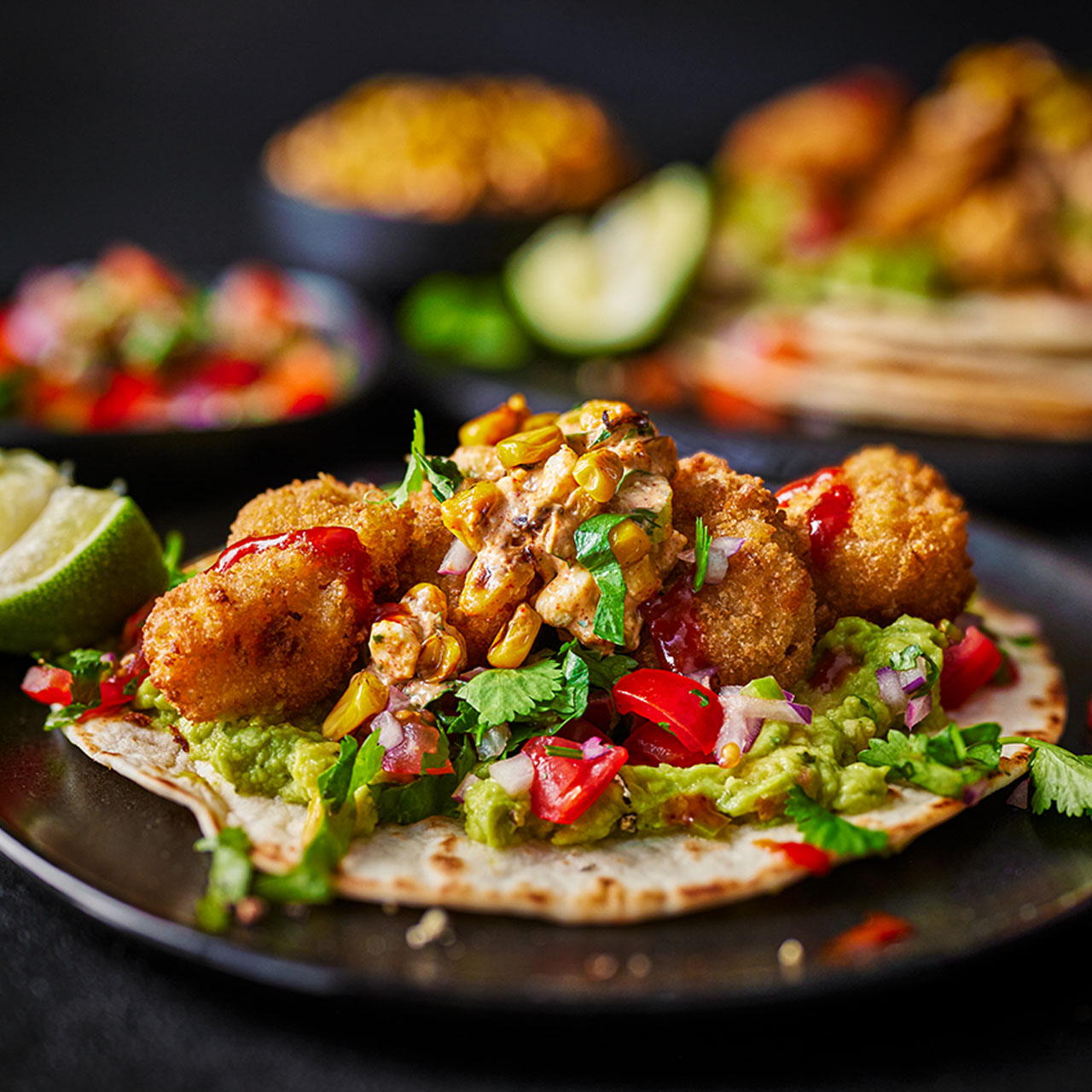 Crispy Cod Tostados with Pico de Gallo and Avocado