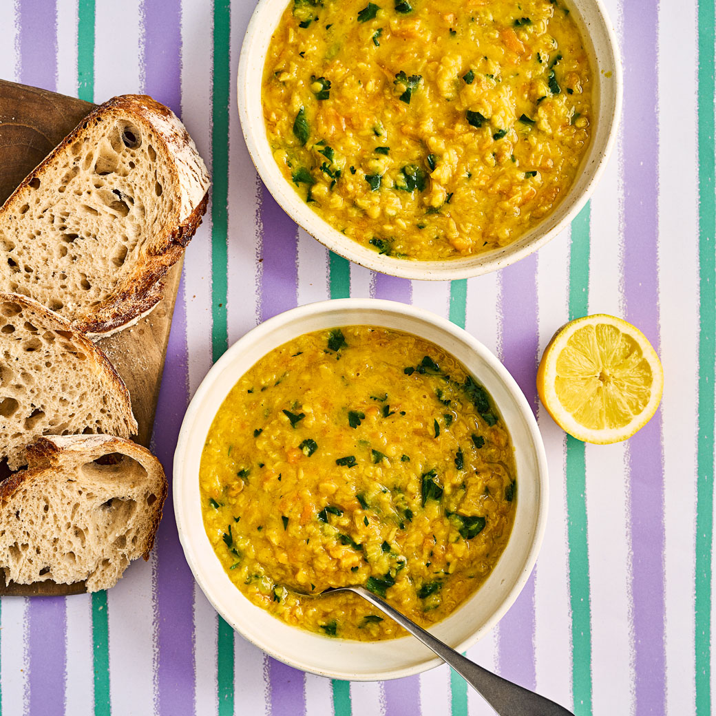 Lemon, Cumin and Coriander Lentil Soup