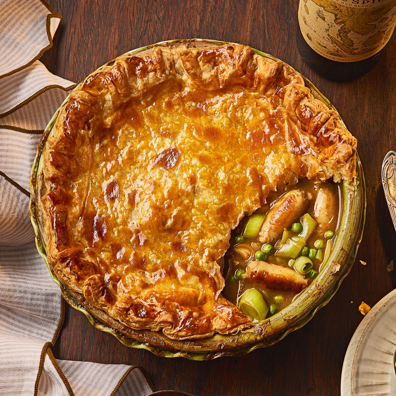 Cocktail Sausage French Onion Pie