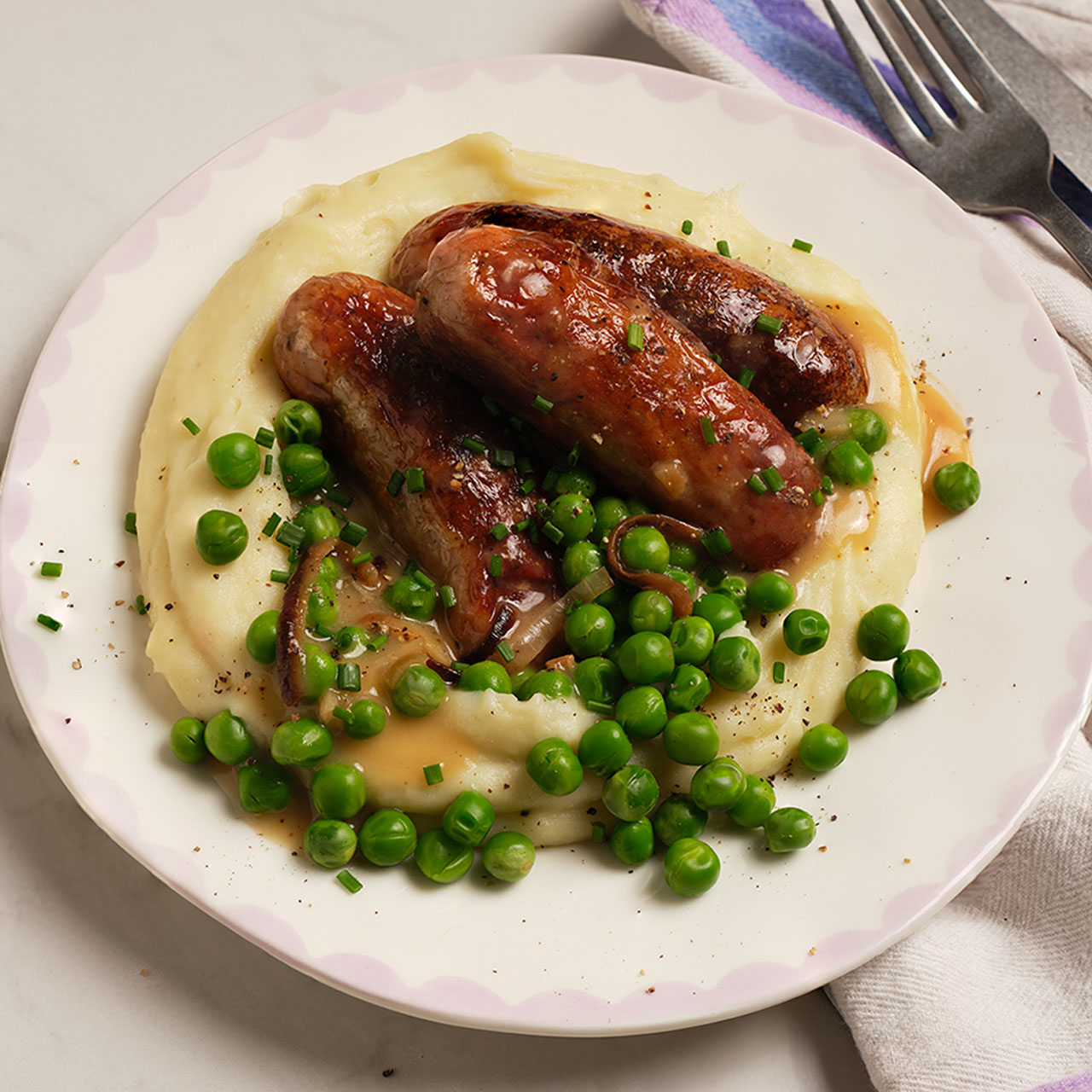 Creamy Truffle Mash and Sausages